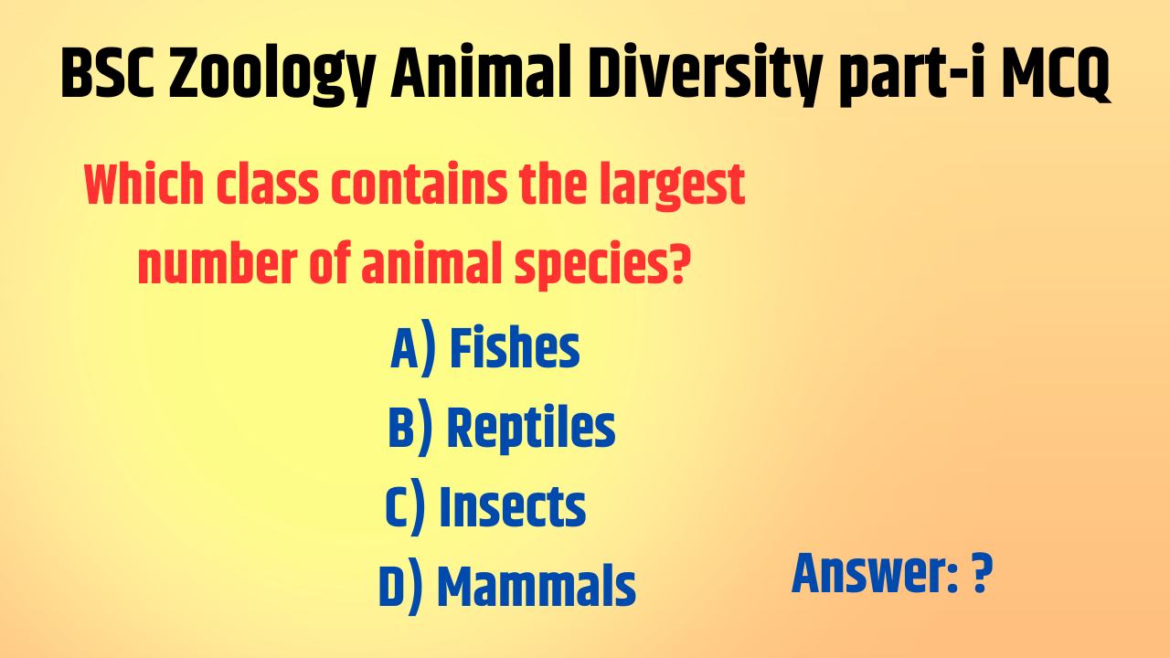 BSC Zoology Animal Diversity part-i MCQ: Important Topics
