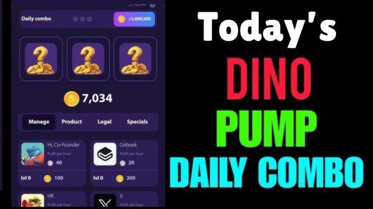 Don't Miss Dino Pump Daily Combo 13 December