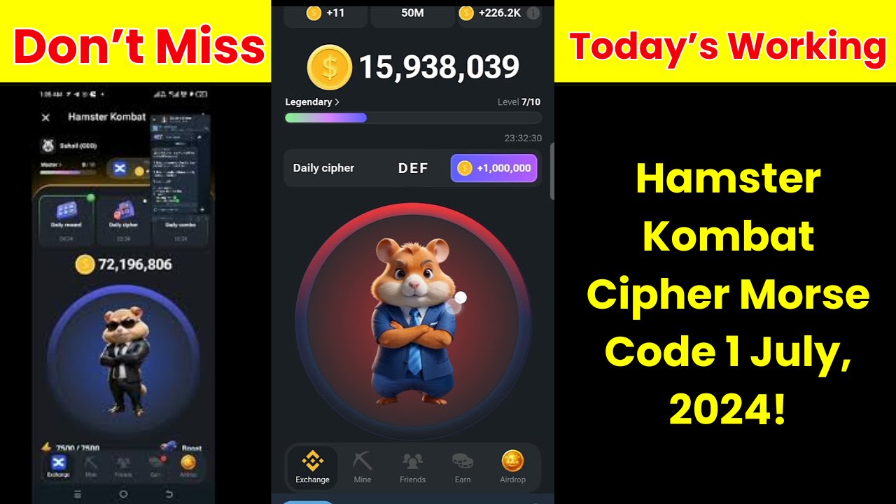 Don’t Miss Today’s Working Hamster Kombat Cipher Morse Code 1 July, 2024!