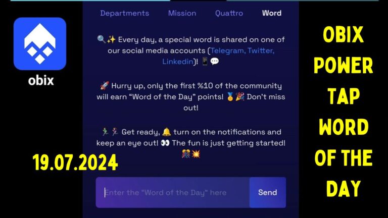 Don't Miss Today Obix Power Tap Word Of the Day