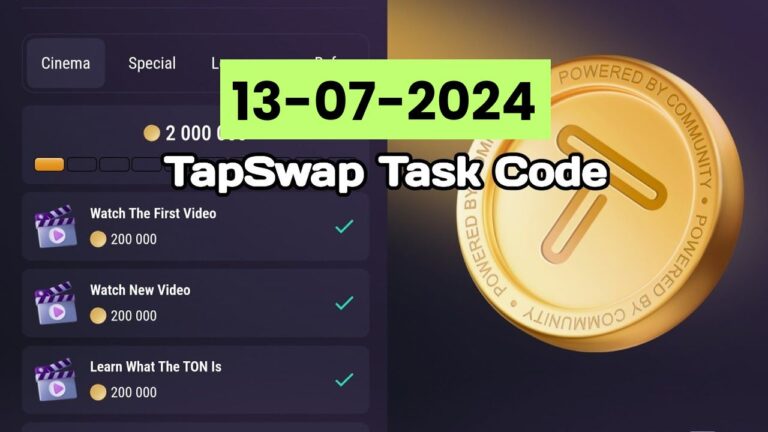 Tapswap All Codes 13 July, 2024